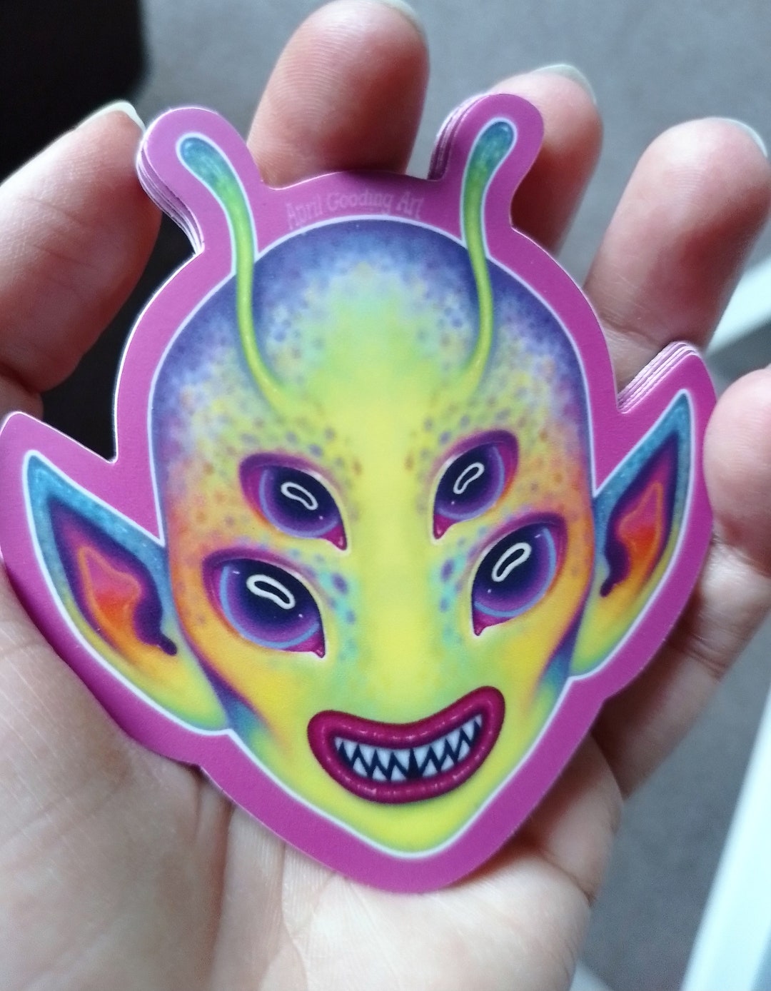 Die Cut Alien Sticker Waterproof Vinyl Cosmic Art Matte Finish Decorate ...