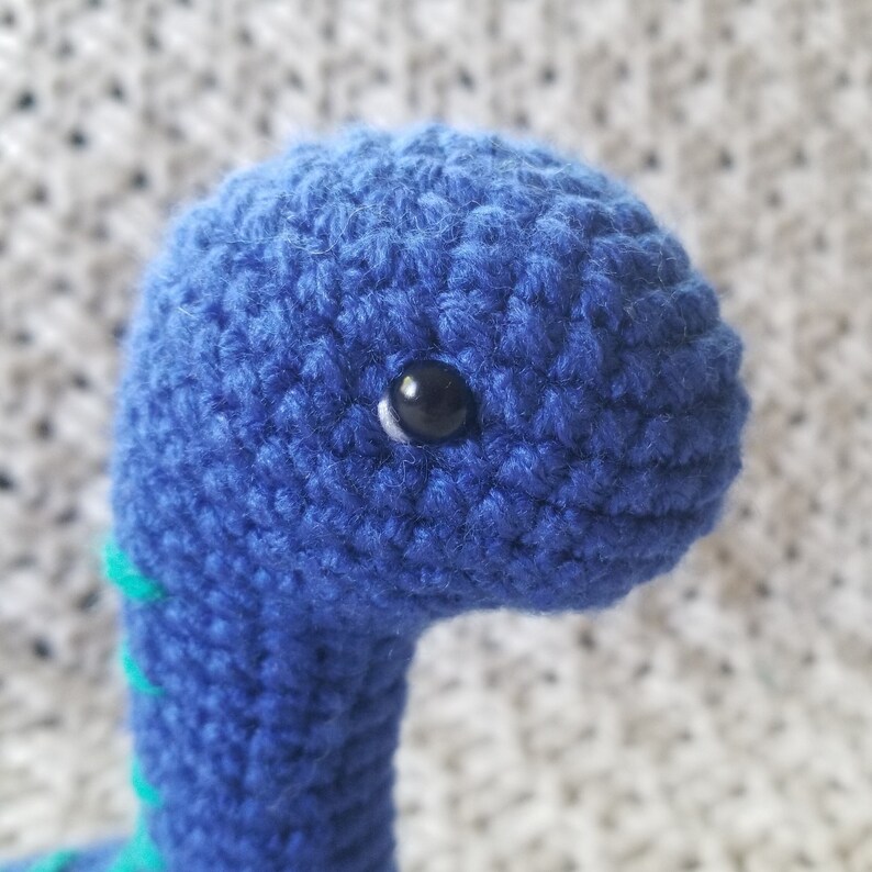 Little Blue Brontosaurus Crochet Pattern - Etsy
