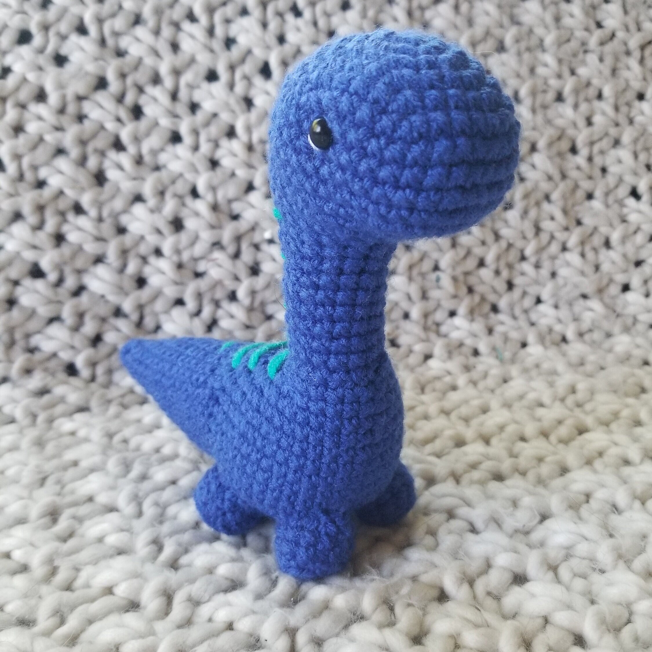 Little Blue Brontosaurus Crochet Pattern - Etsy