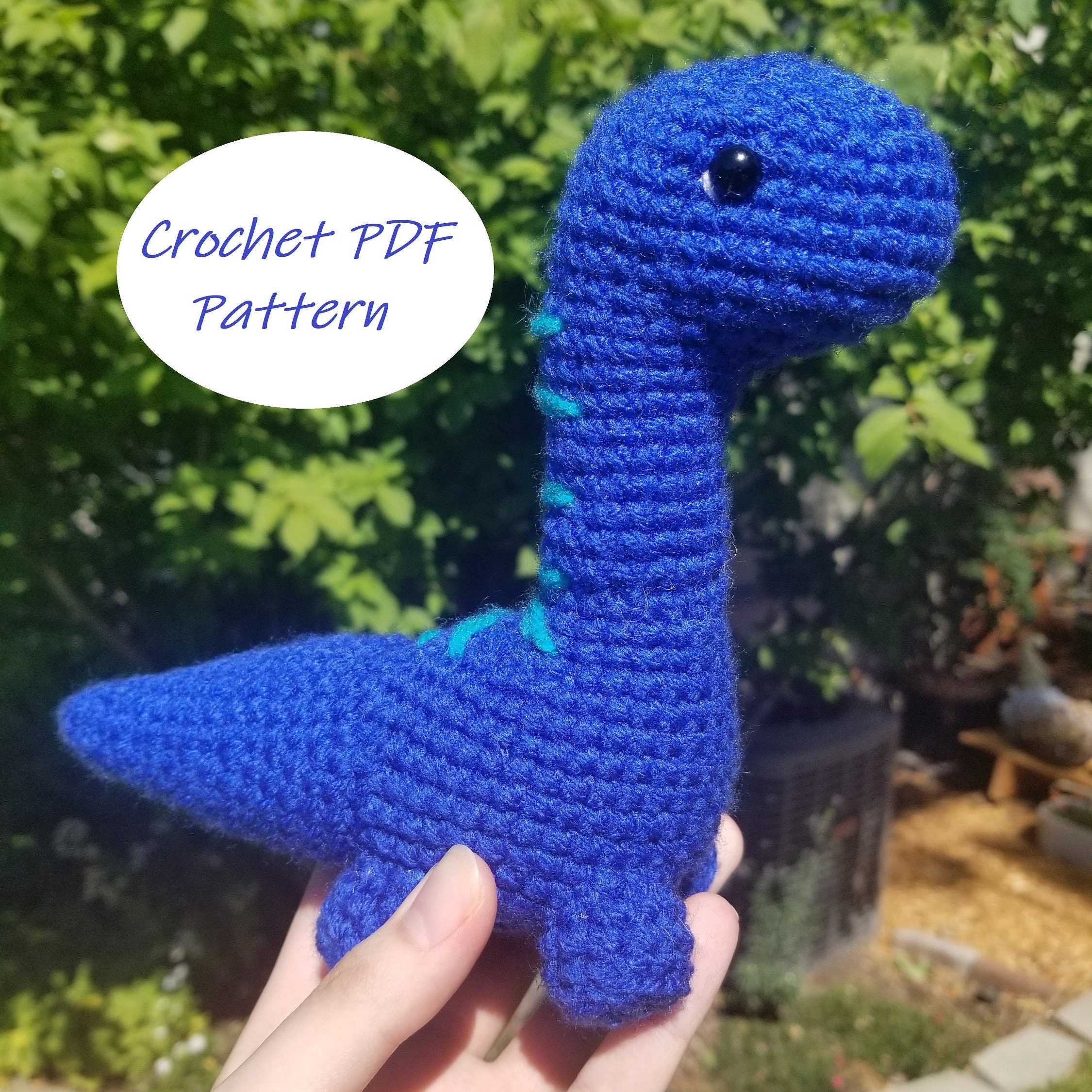 Little Blue Brontosaurus Crochet Pattern - Etsy