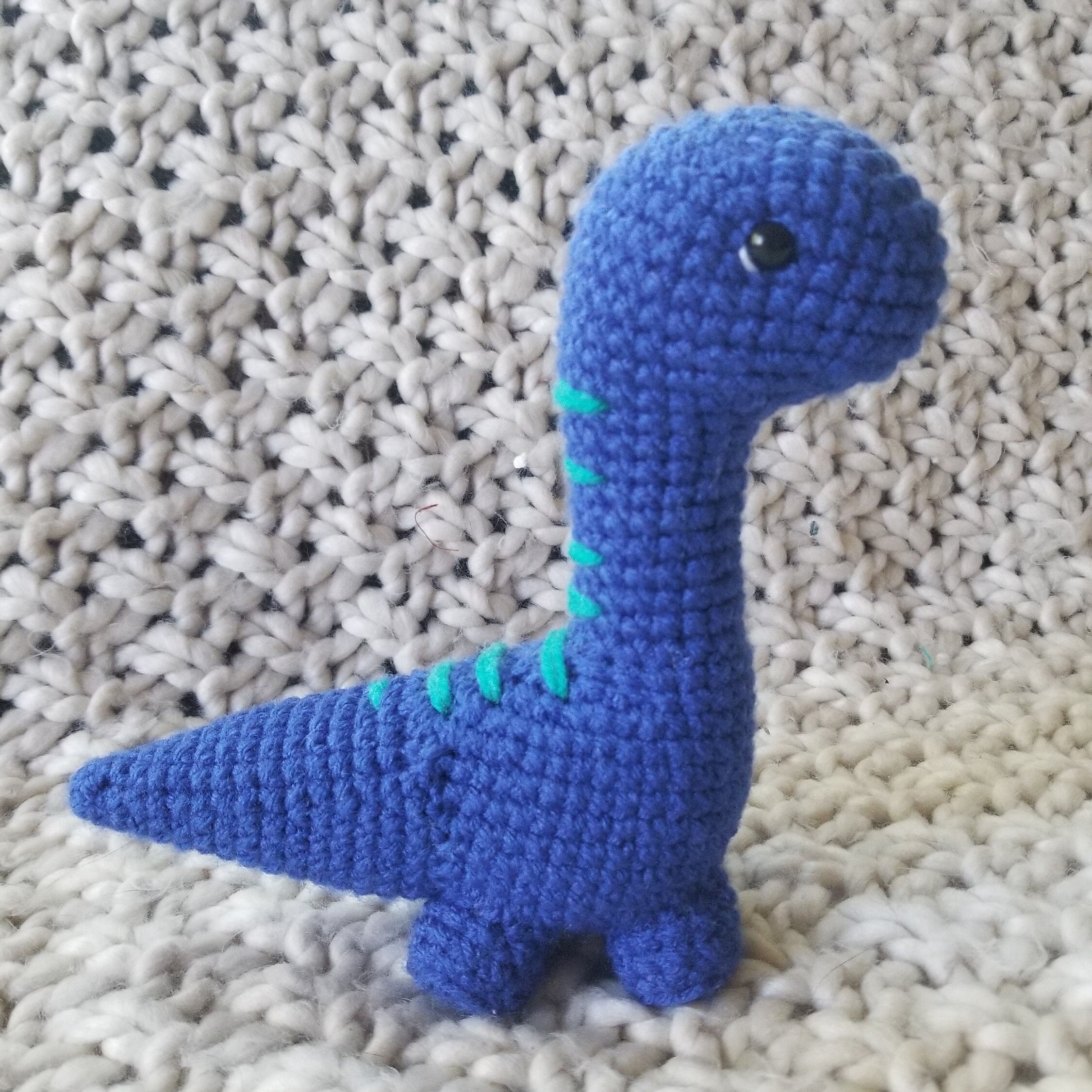 Little Blue Brontosaurus Crochet Pattern - Etsy