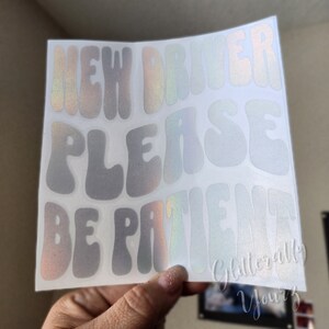 New Driver, Please Be Patient, Vinyl Decal for Car, Car Decal, Student ...