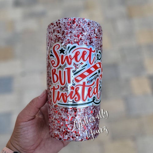 Sweet But Twisted Candy Cane Glitter Christmas Tumbler Etsy