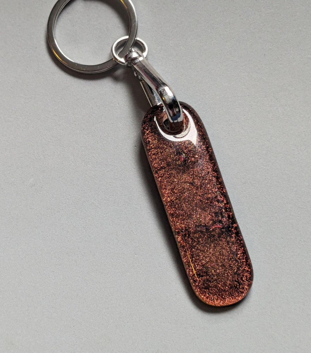Key Chain: Rich Brown Sparkly Oblong Key Chain---item KC240 - Etsy