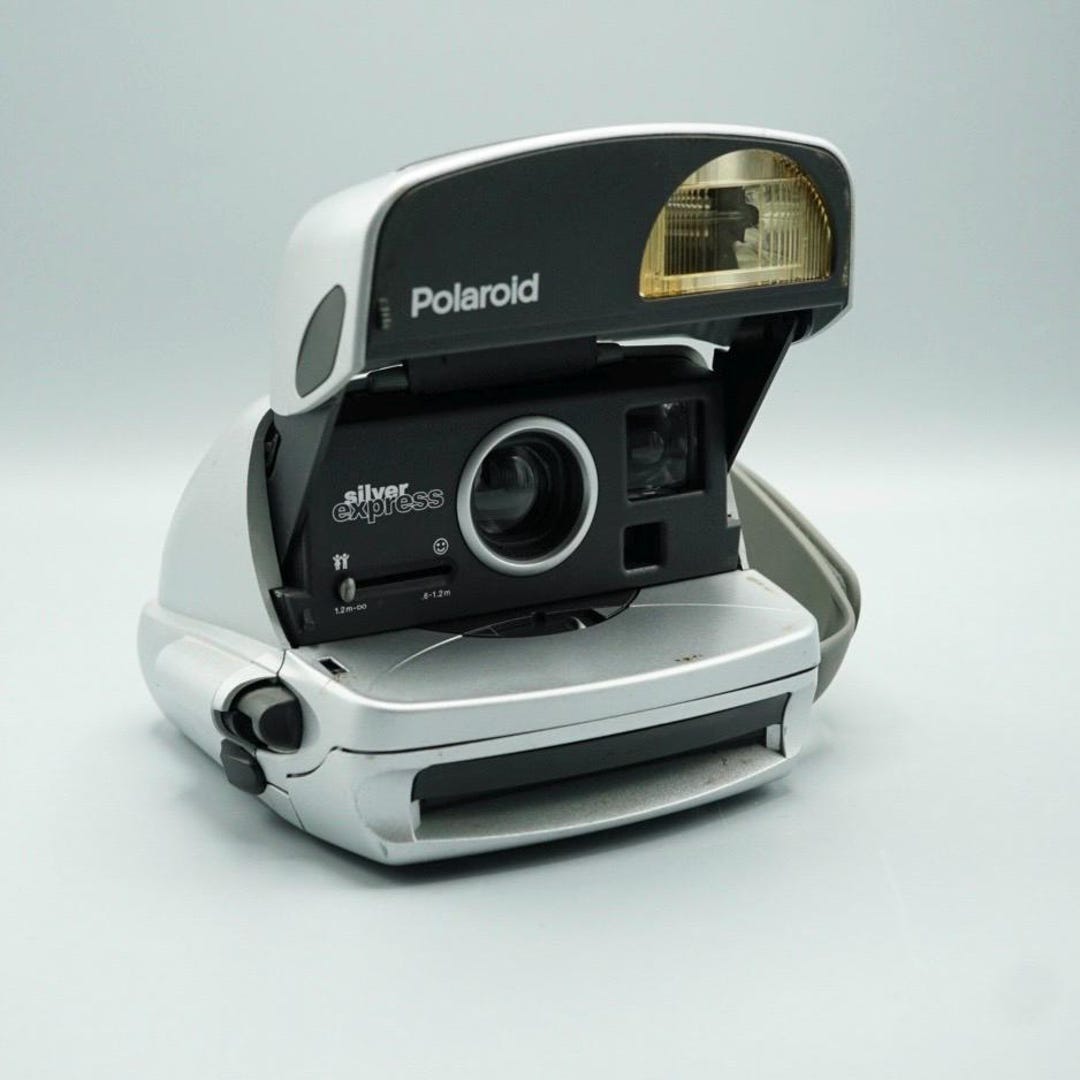 1990s Polaroid Silver Express Instant Camera, Uses Polaroid 600 Film ...