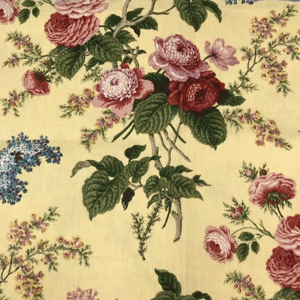 Yellow Rose Fabric - Etsy