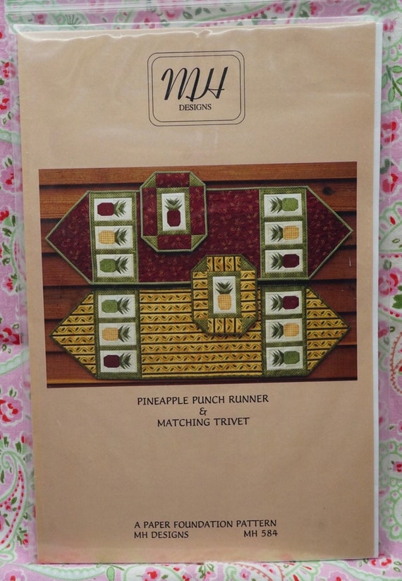 Appliqué Paper Piecing Pattern Pineapple Punch Runner by MH - Etsy