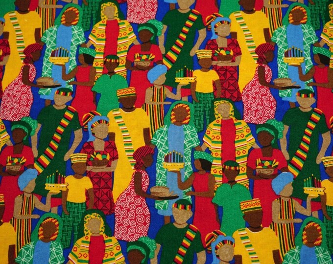 Cotton Quilting Fabric, Human Culture Pattern, Brown, Red, and Yellow ...