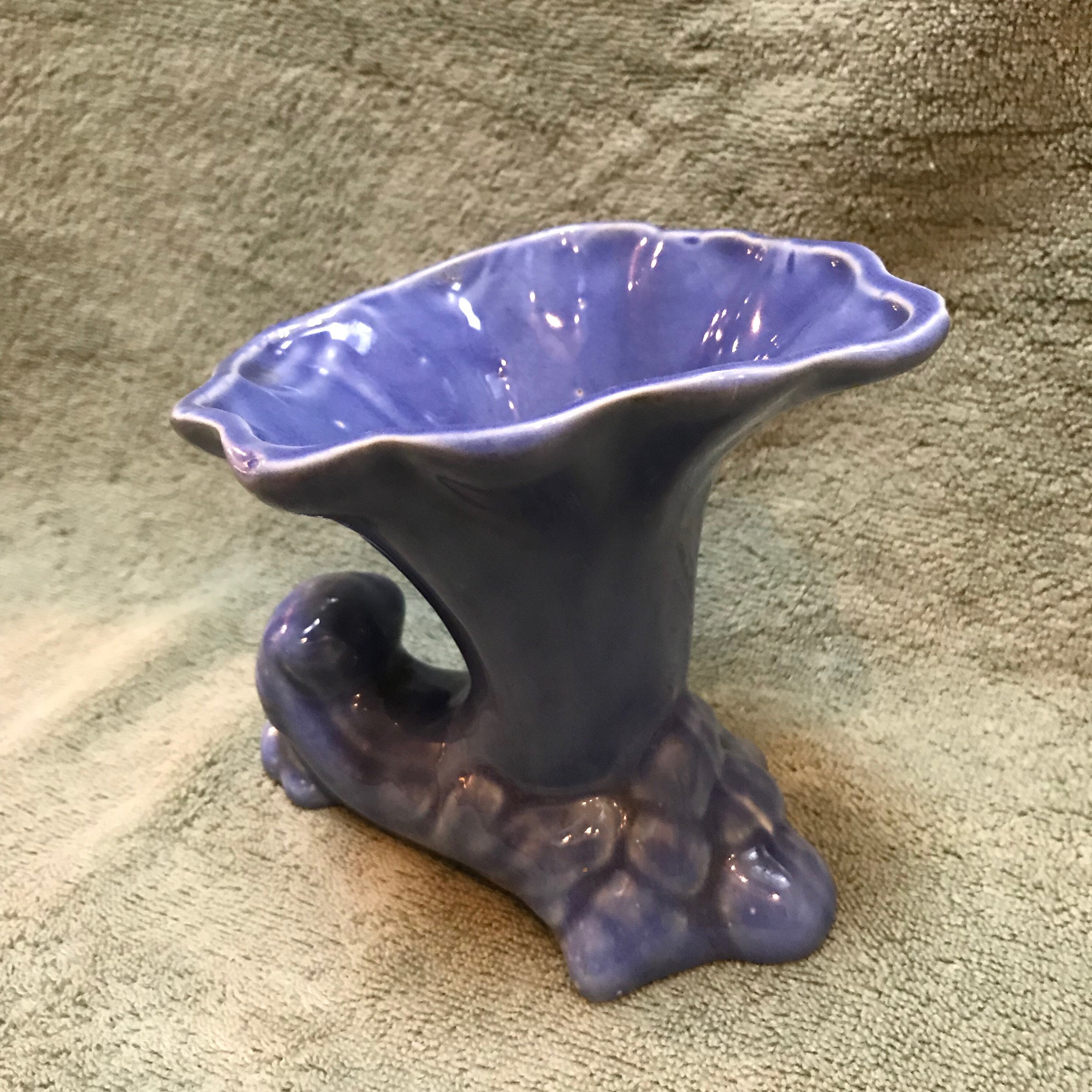 1940s Vintage McCoy Pottery Blue Cornucopia Art Deco Vase | Etsy