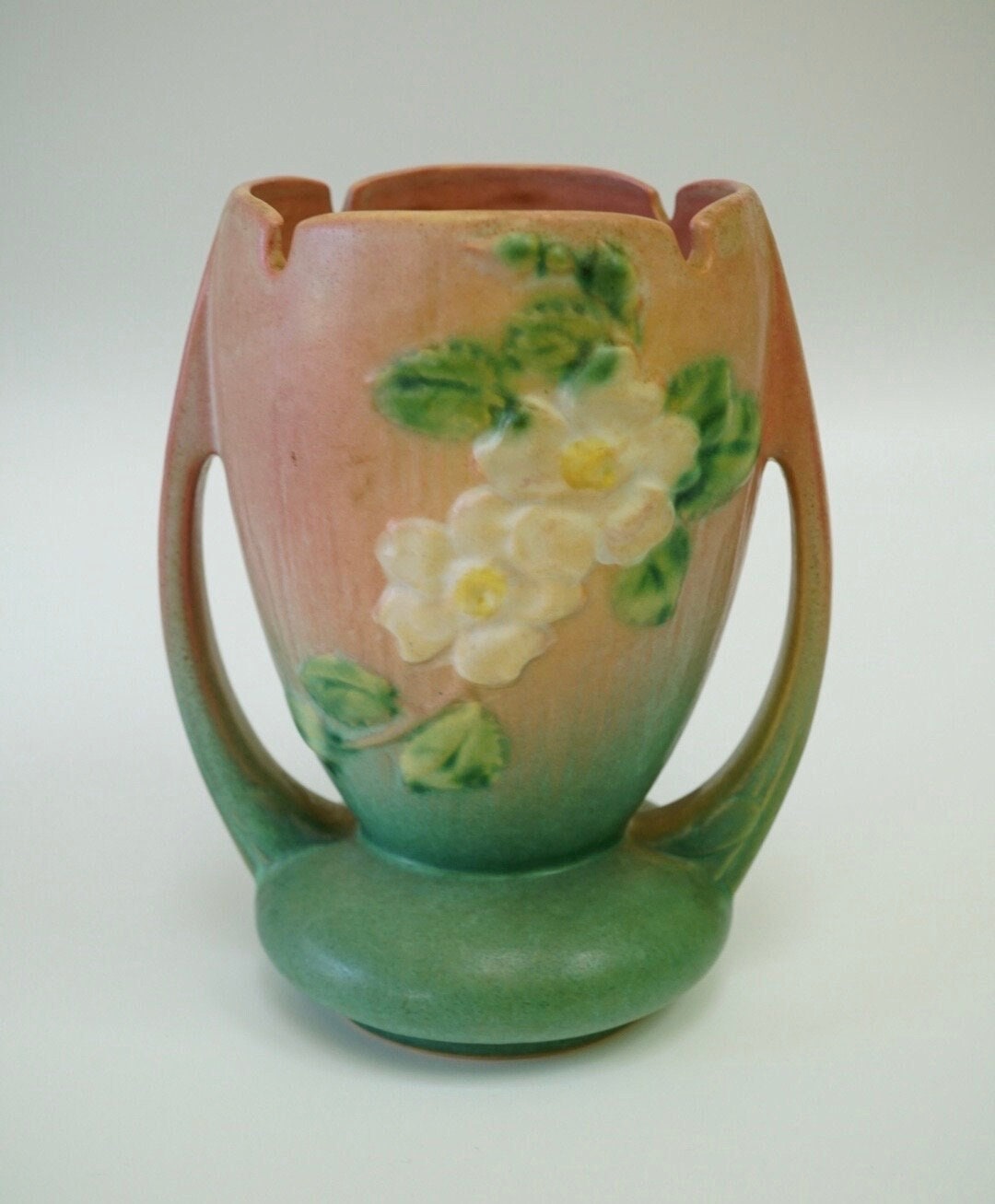 1940s Gorgeous Roseville White Rose Vase #983-7, Previously Owned - Etsy