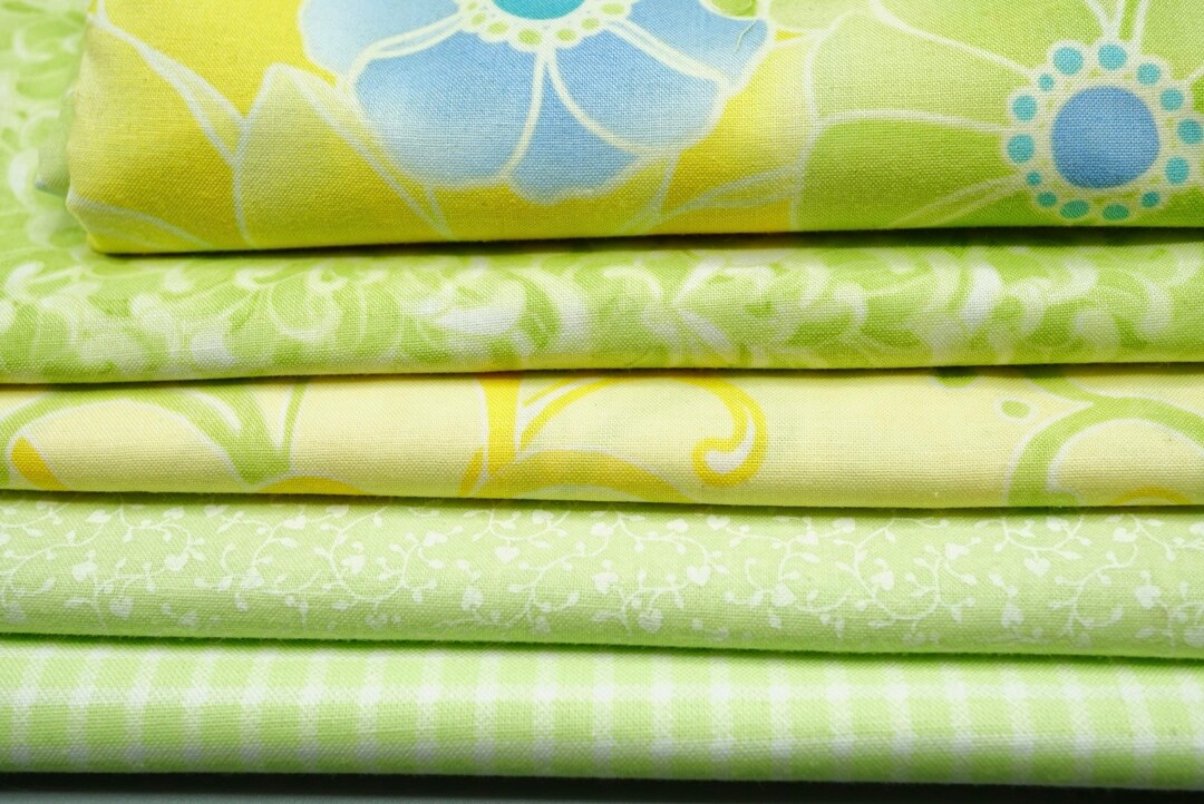 Cotton Quilting Fabric, Various Blender Patterns Lime Green, Yellow ...