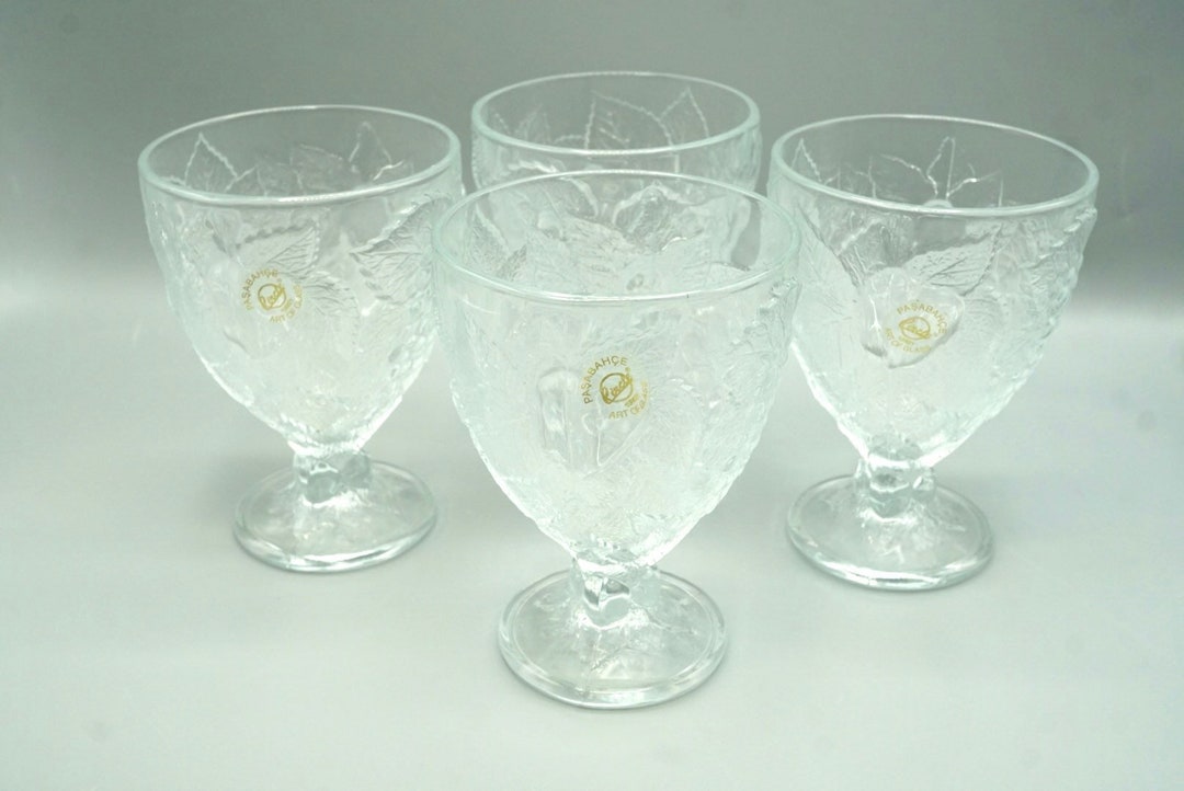 Turkish Floral Glassware by Paşabahçe Art of Glass, Set of Four ...