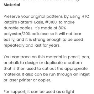 New Sewing Notions, HTC Pattern Ease Tracing Paper for Pattern Making ...