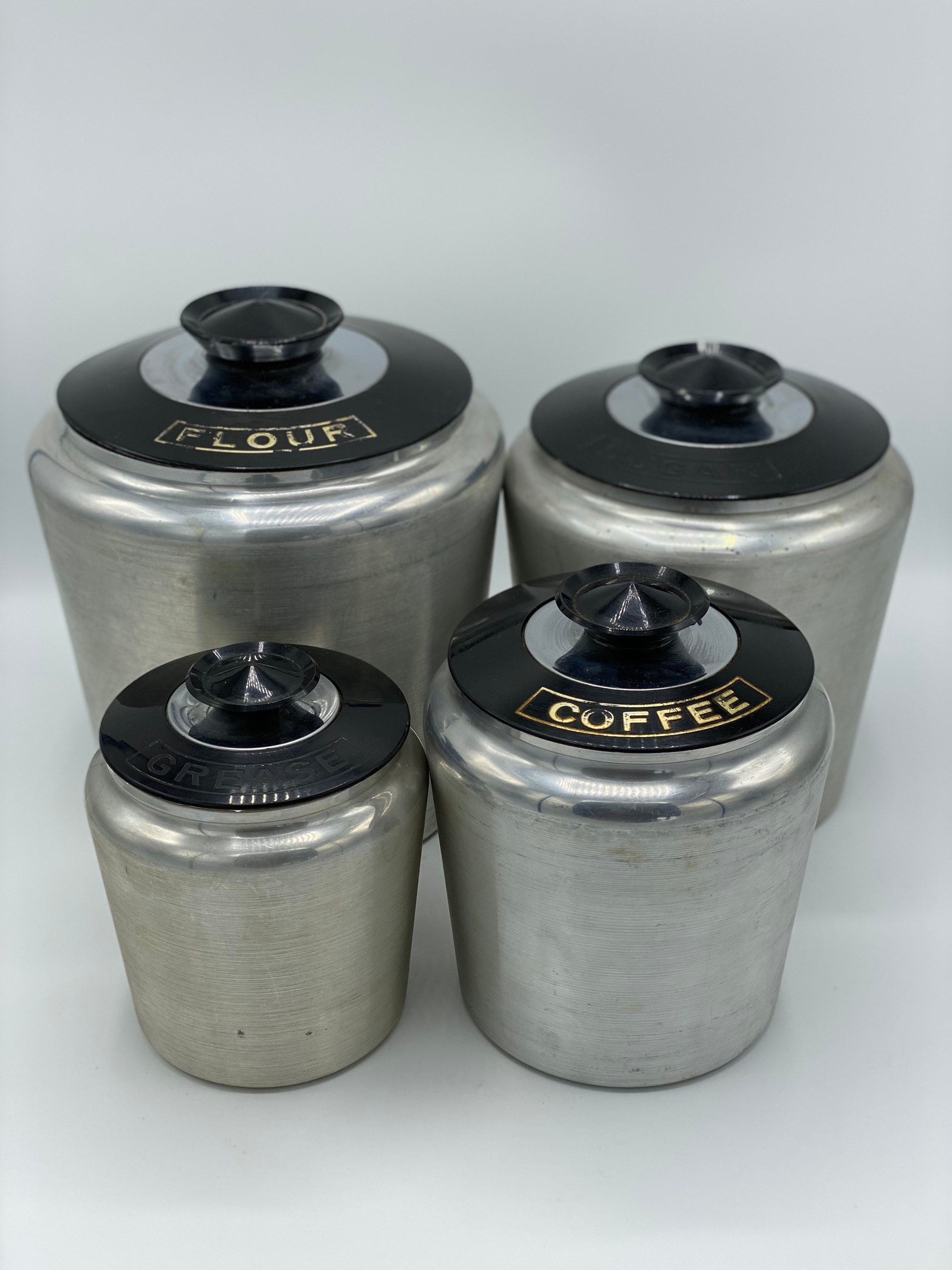 Kitchen Storage Vintage Kromex Canister Set of 4 Home & Living etna.com.pe