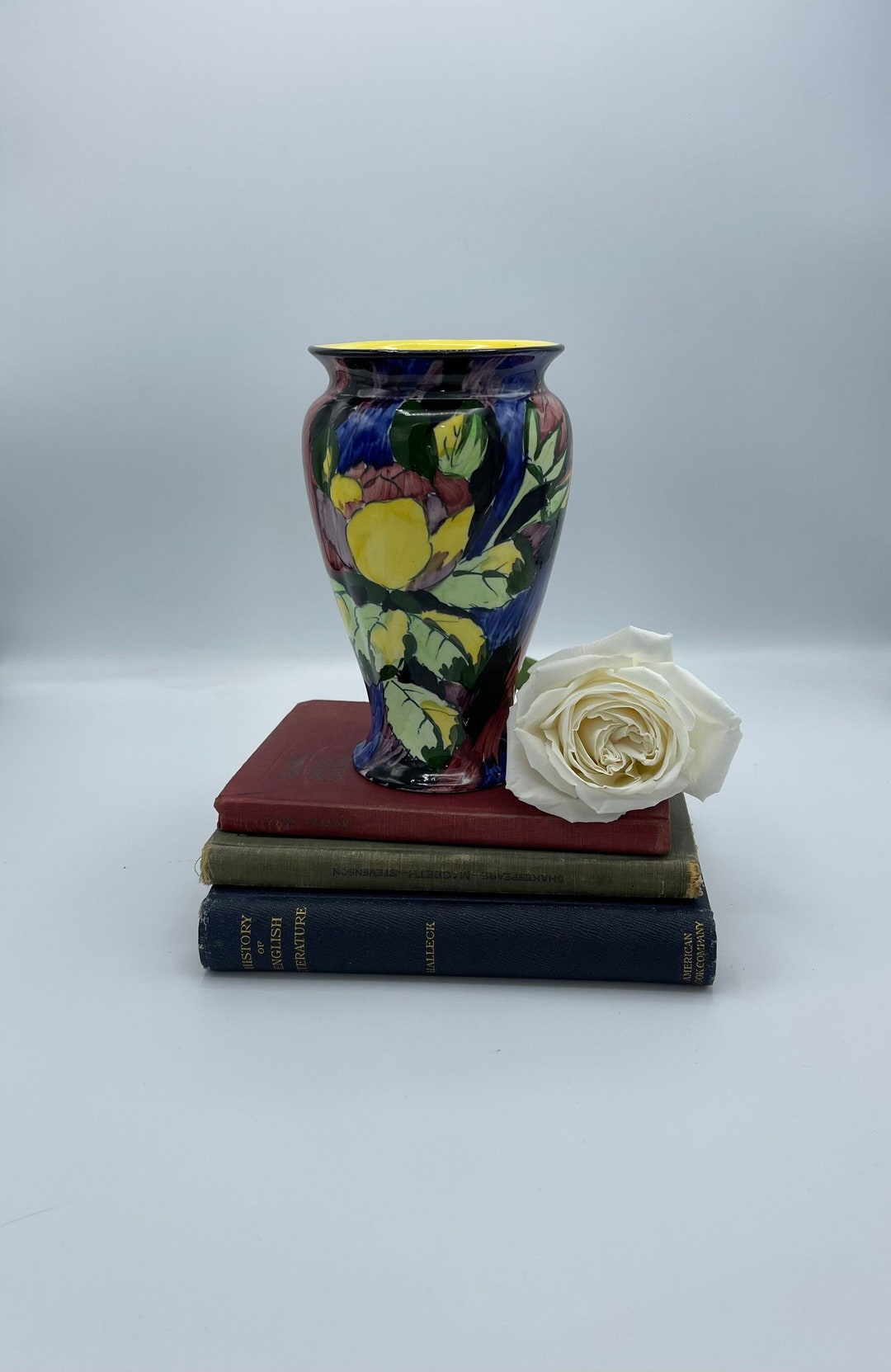 Vintage H & K Hollinshead Kirkham Tunstall English Pottery Vase H K ...