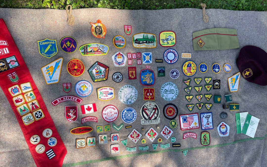 70s Boy Scout Blanket & Badges Boy Scout Gear Boy Scout - Etsy