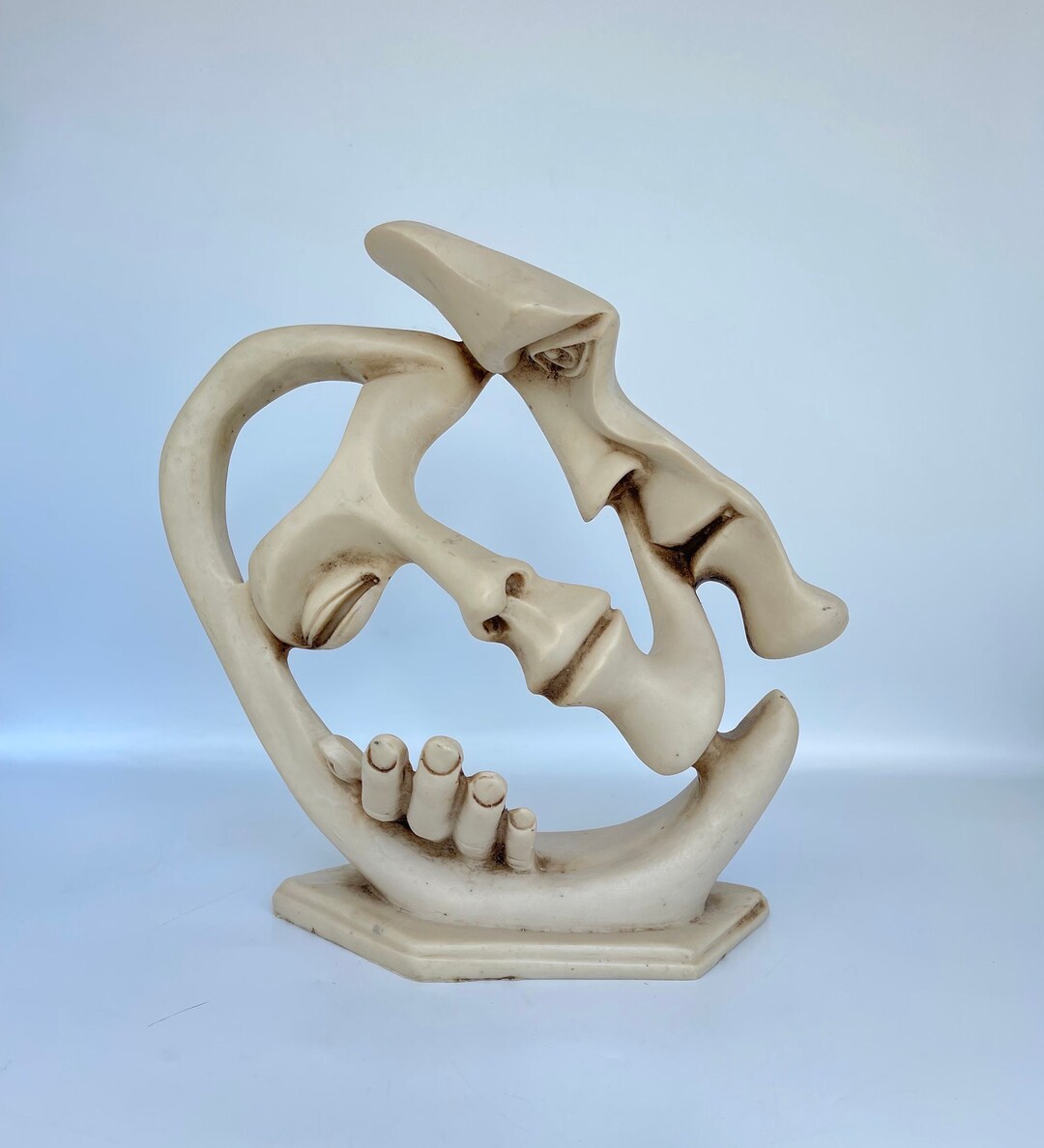 The Kiss Abstract Art Sculpture Signed Jart Signed Lovers Etsy