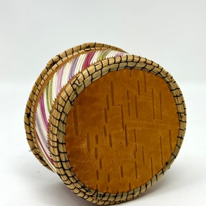 Porcupine Quilled Box | White Birch Bark Sweet Grass Round Lidded Box ...