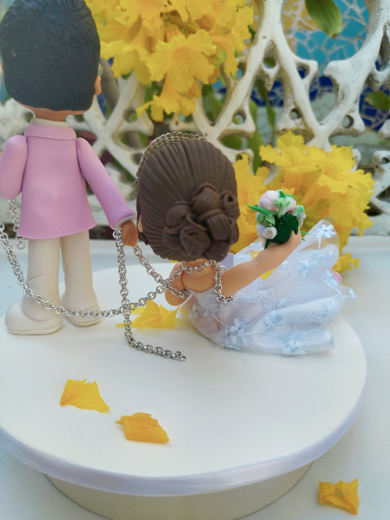 Bride Dragging Groom Cake Topper / Funny Wedding Topper From Mr. & Mrs ...
