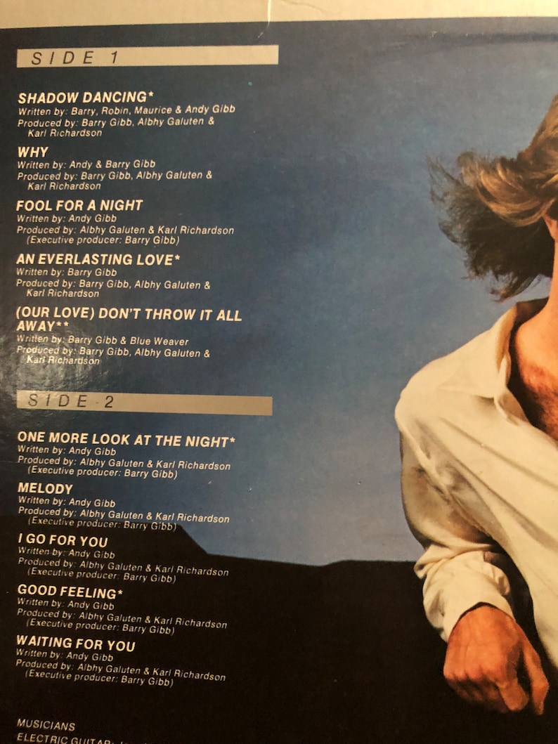 Andy Gibbs Shadow Dancing Vinyl 1978 - Etsy