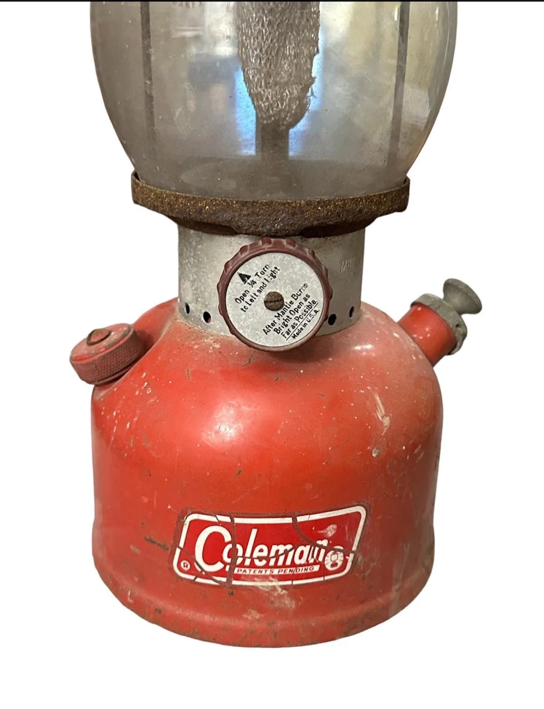 Red Coleman Single Mantle Lantern Model 200A 70 ‘sunshine of the Night’ Made in USA Height 12 ...