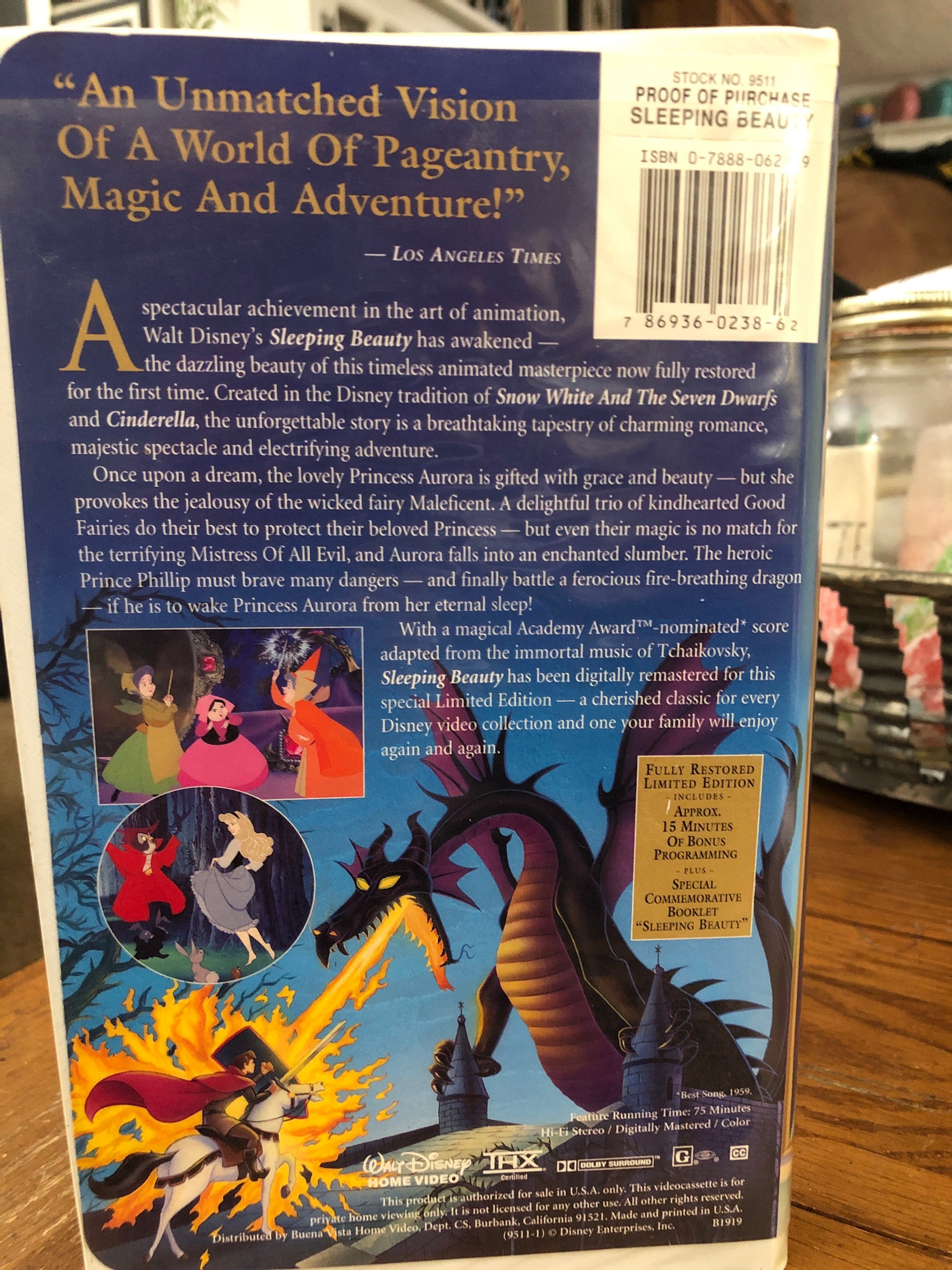 Sleeping Beauty VHS 1959 Theater Version of the Film Walt Disney Classic Used Copy - Etsy