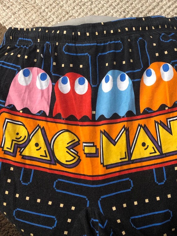 Blue PAC-MAN Distressed logo Video Game Cotton t-shir… - Gem