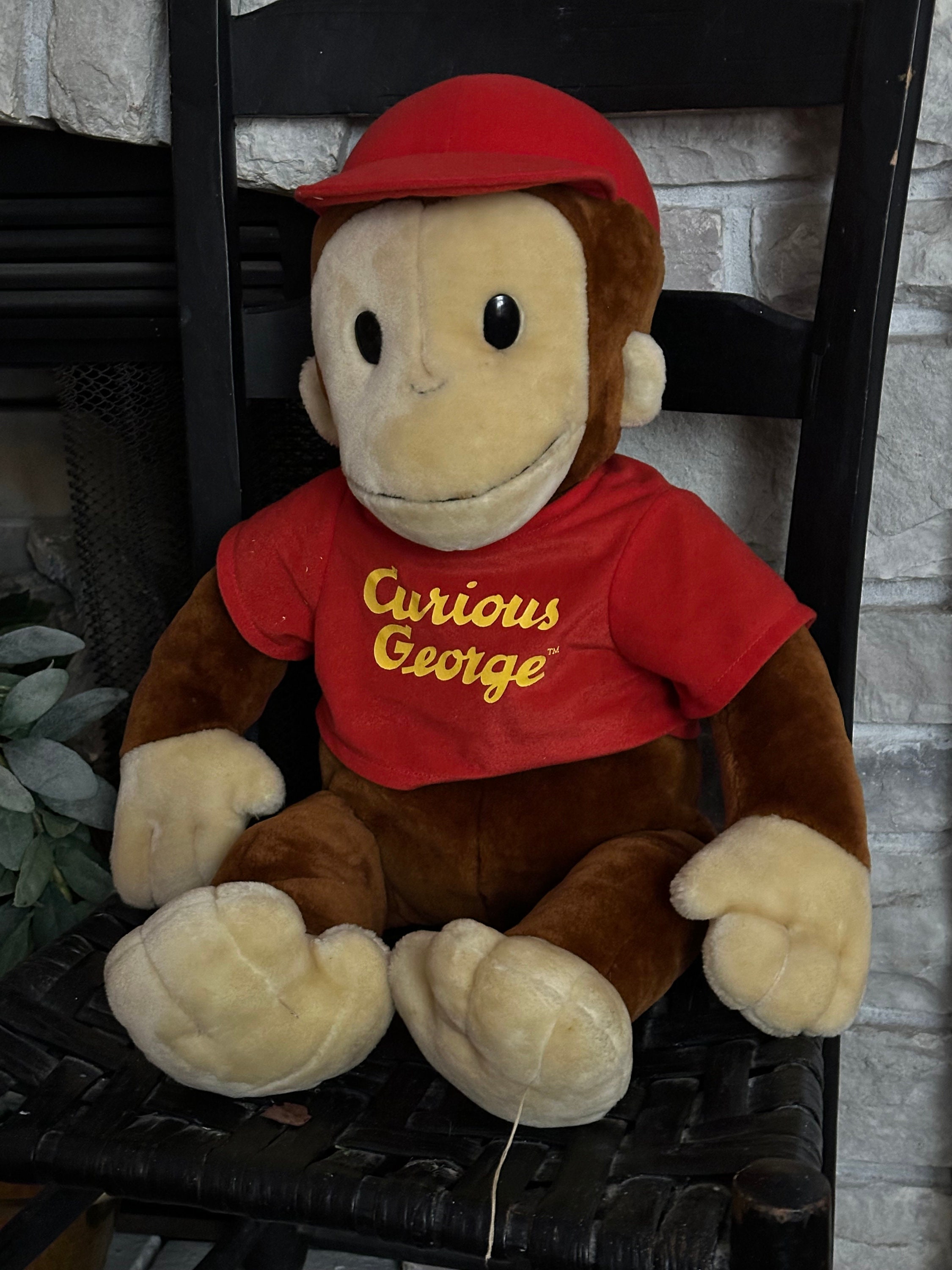 Vintage Curious George Adventure Plush Monkey 26 Original Jumbo With ...