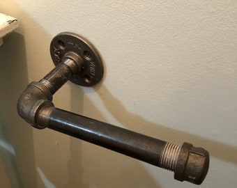 Iron Pipe Toilet Paper Holder Rustic Bathroom Decor - Etsy