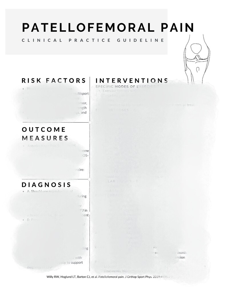 Knee Clinical Practice Guidelines Study Guide, Physical Therapy Study ...