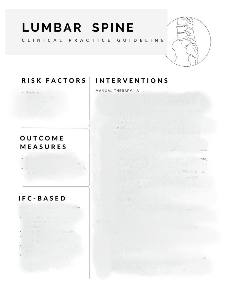 Lumbar Spine Clinical Practice Guideline Study Guide, Physical Therapy ...