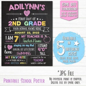Back to School Poster | First Day Back to School Poster | Printable ...