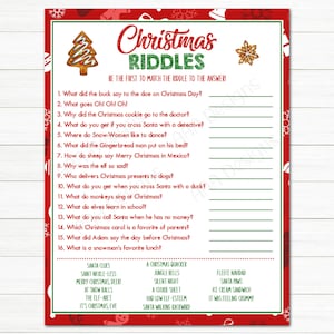 Christmas Riddles Game Printable Christmas Game Instant - Etsy