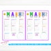 MASH Game Printable | MASH Game Digital File | Instant Download - Etsy