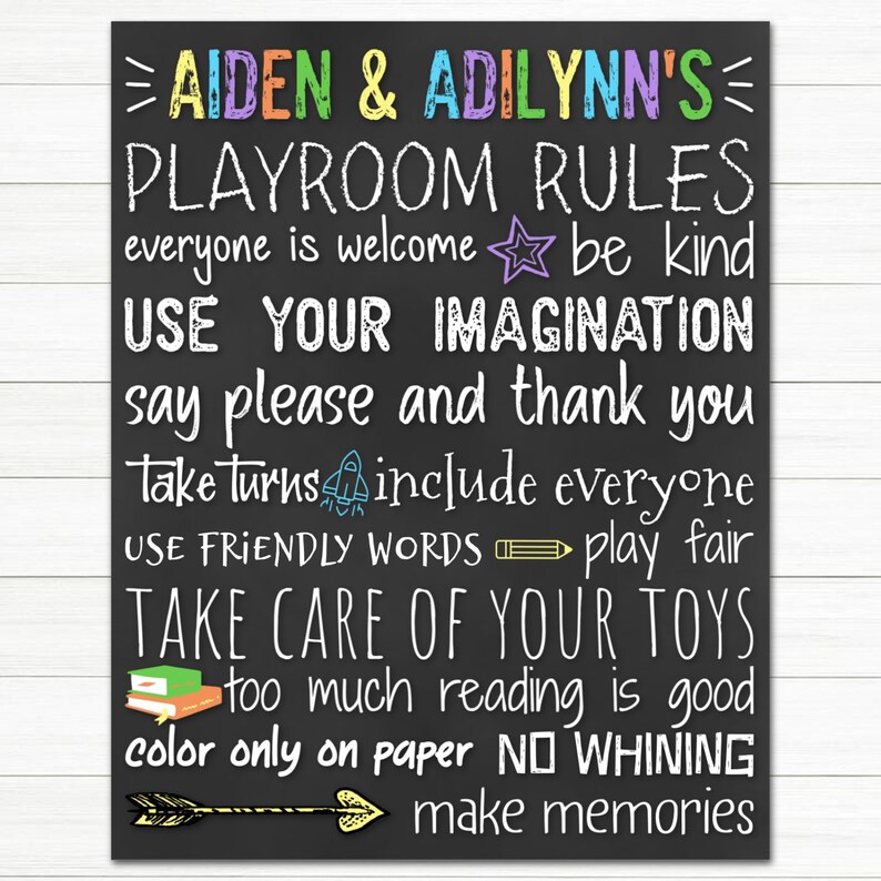 Playroom Rules Printable Poster Playroom Rules Digital Poster Digital ...