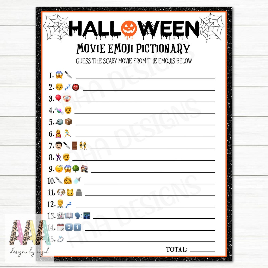 Halloween Movie Emoji Pictionary Game Halloween Emoji Game - Etsy