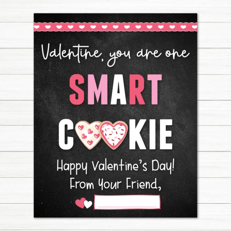 Printable Valentine Cards You Are One Smart Cookie Valentine - Etsy
