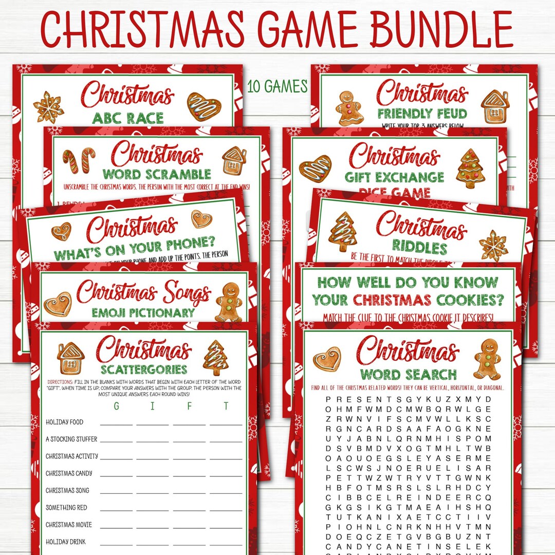 Christmas Game Bundle | Bundle of 10 Christmas Games | Printable ...