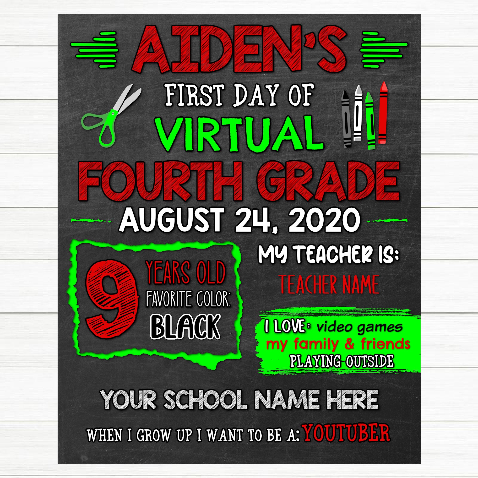 Back to School Poster | First Day Back to School Poster | Virtual ...