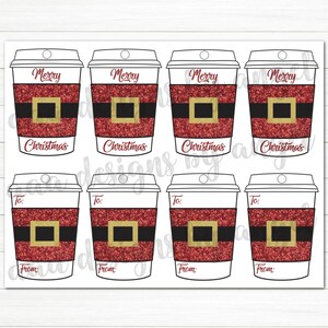 Christmas Cup Gift Tags | Printable Christmas Gift Tags | Holiday Gift ...