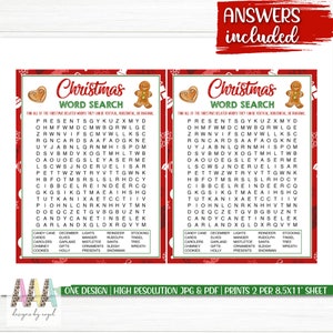 Christmas Word Search Game | Printable Christmas Game | Holiday Games ...