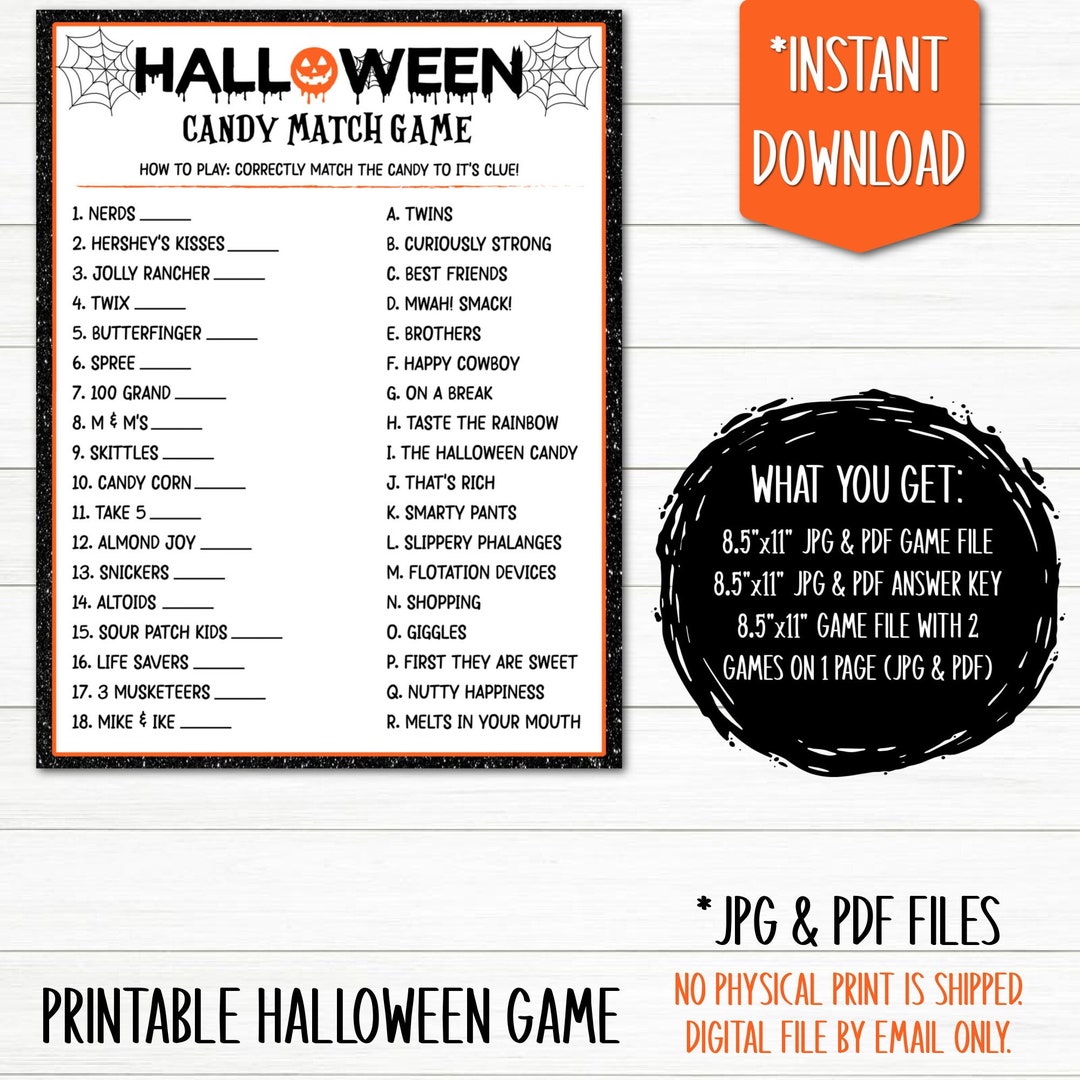 Halloween Candy Match Game | Halloween Matching Game | Halloween Candy ...