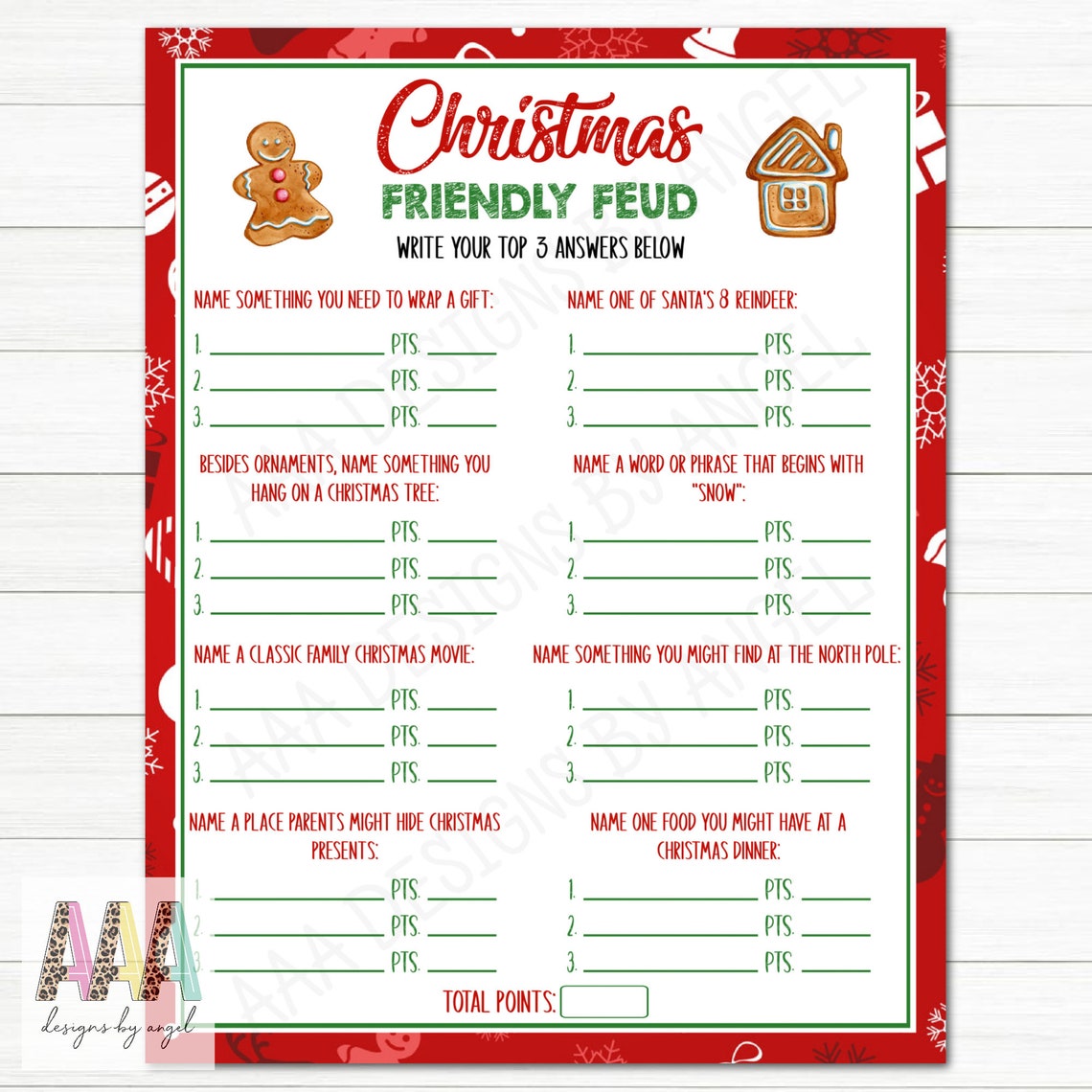 Christmas Friendly Feud Game Printable Christmas Game - Etsy
