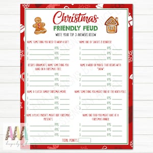 Christmas Friendly Feud Game | Printable Christmas Game | Instant ...