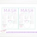 MASH Game Printable | MASH Game Digital File | Instant Download - Etsy