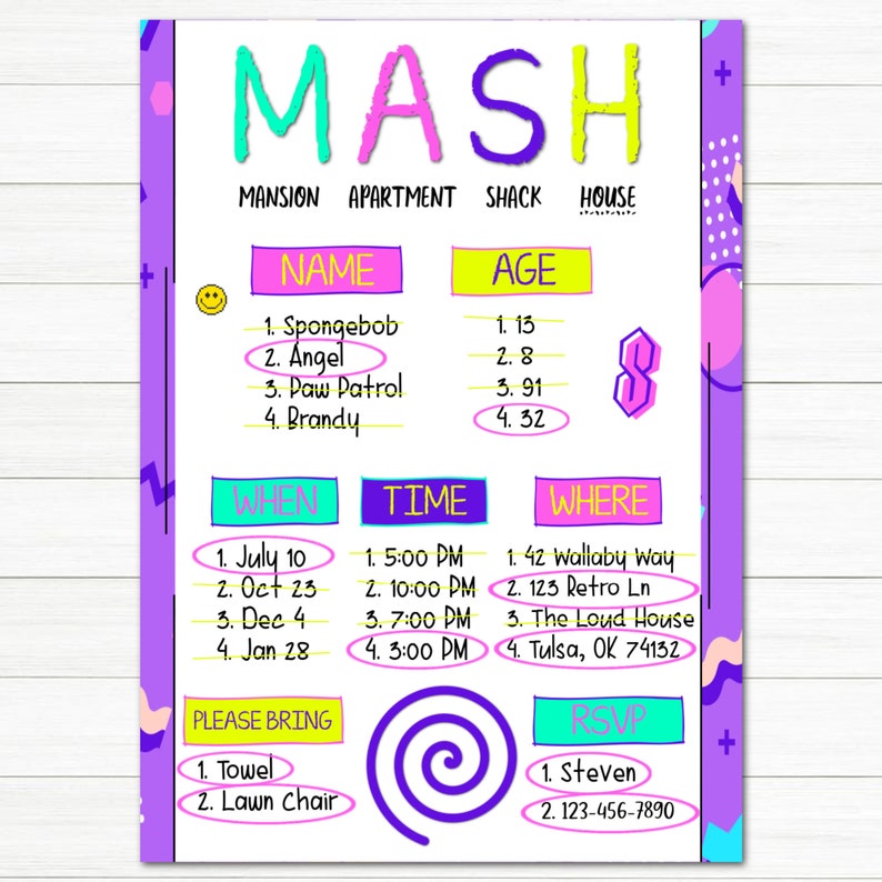 MASH Birthday Invitation MASH Birthday Party Digital File - Etsy