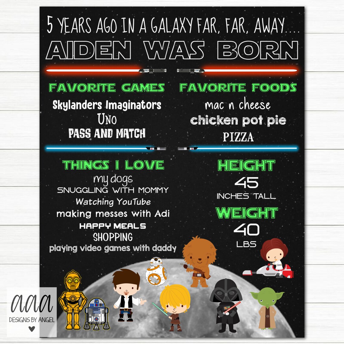 Star Wars Birthday Poster Star Wars Milestone Poster Board - Etsy