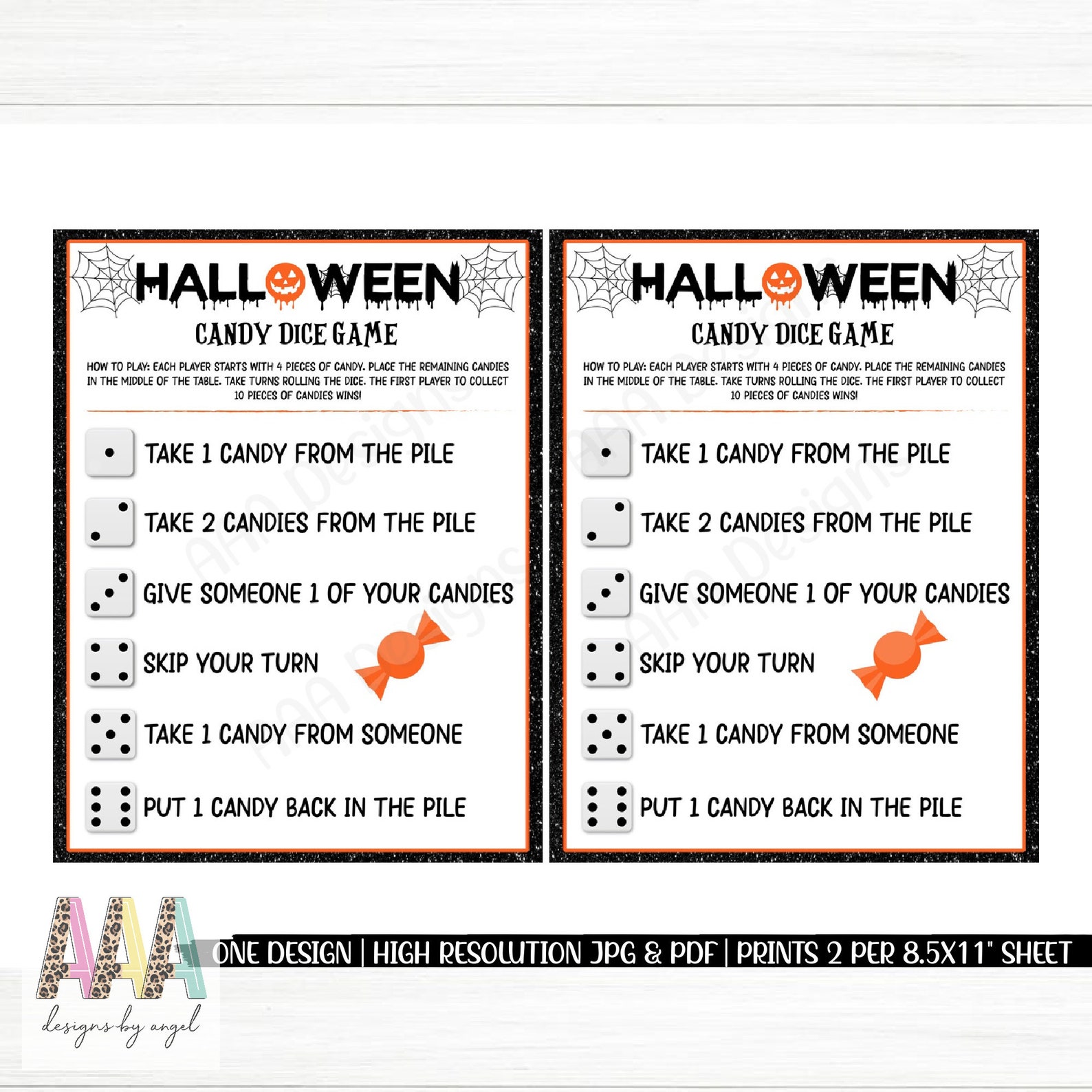 Halloween Candy Dice Game | Halloween Dice Game | Halloween Candy Game ...