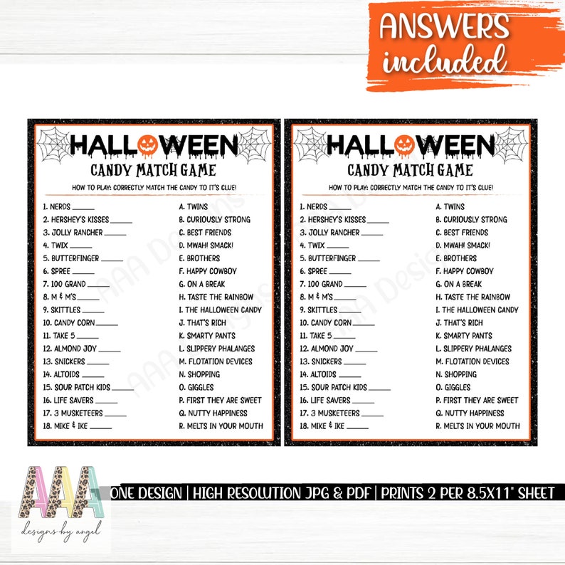 Halloween Candy Match Game | Halloween Matching Game | Halloween Candy ...