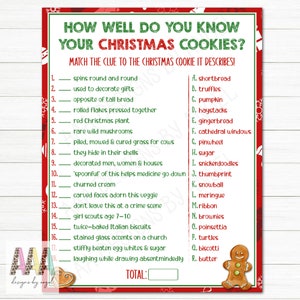 Christmas Cookie Game | Printable Christmas Game | Guess the Christmas ...